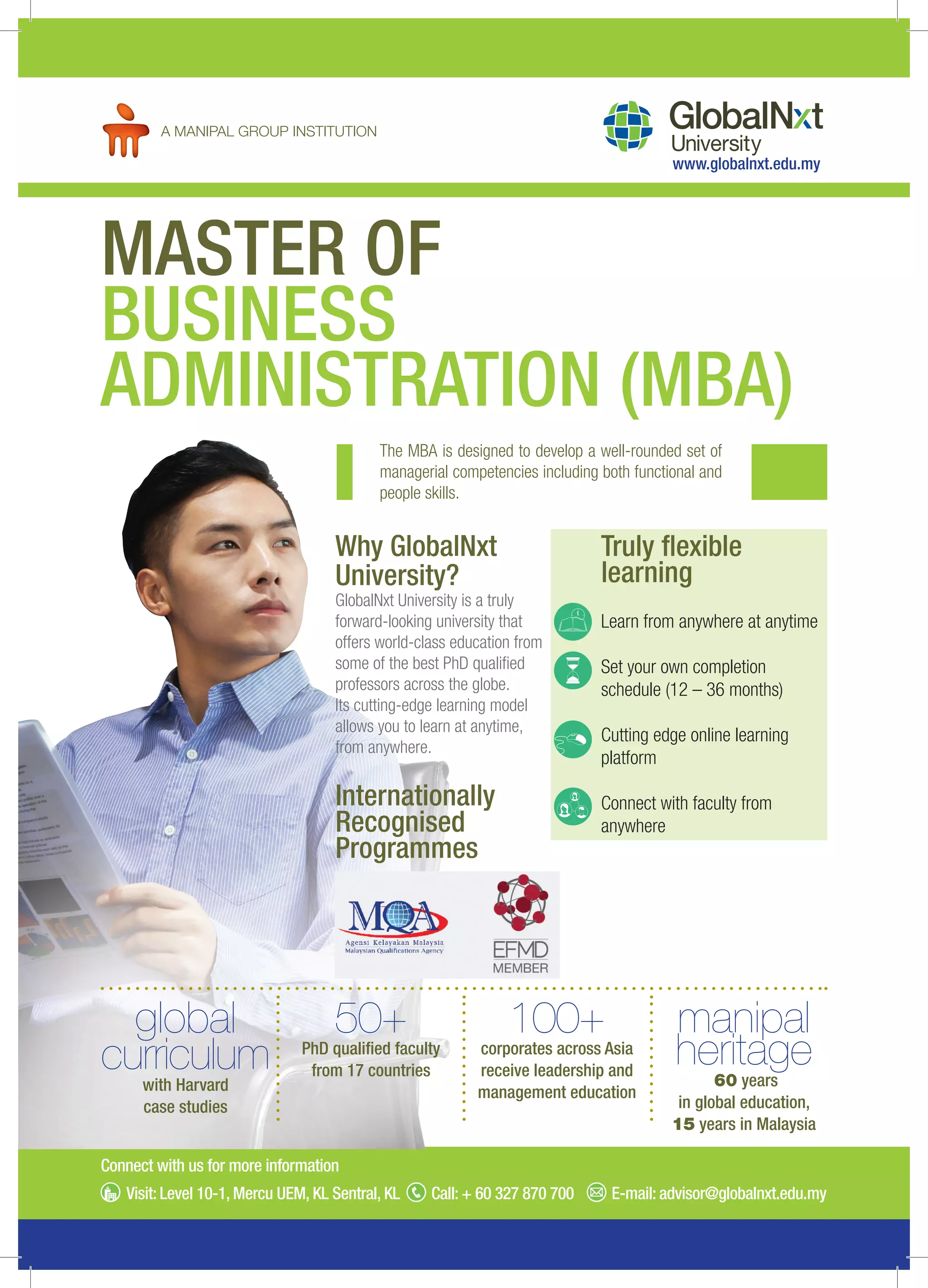 MBA Brochure - GlobalNxt University | PDF | Business Administration | Business