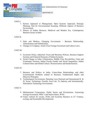 Mba Syllabus | PDF