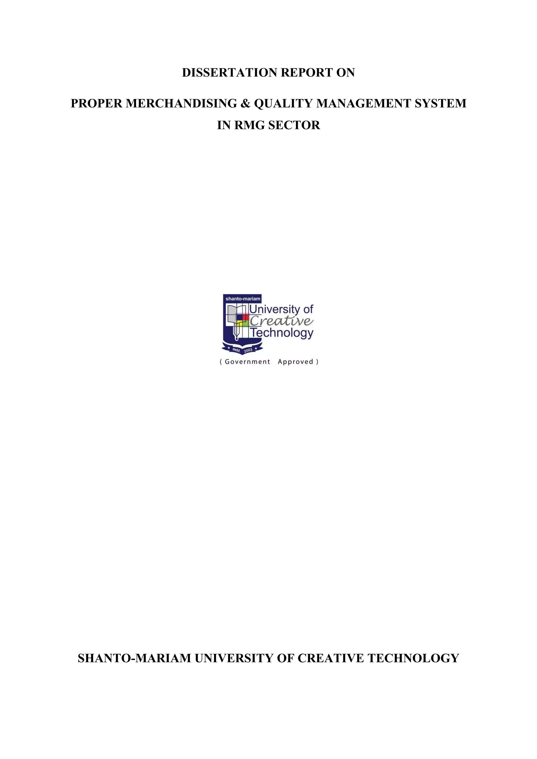 Proper Merchandising & Quality Management System in RMG Sector. | PDF