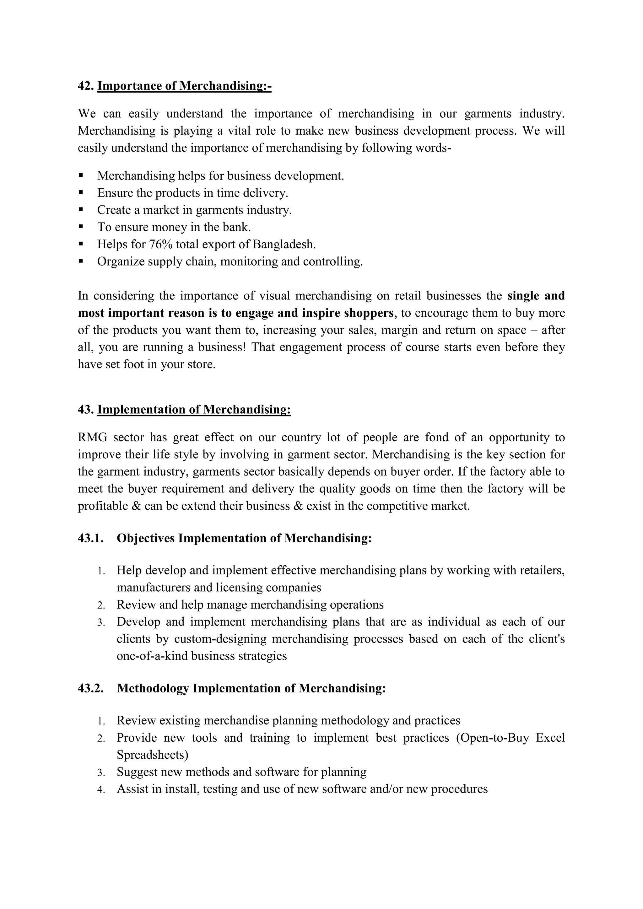 Proper Merchandising & Quality Management System in RMG Sector. | PDF