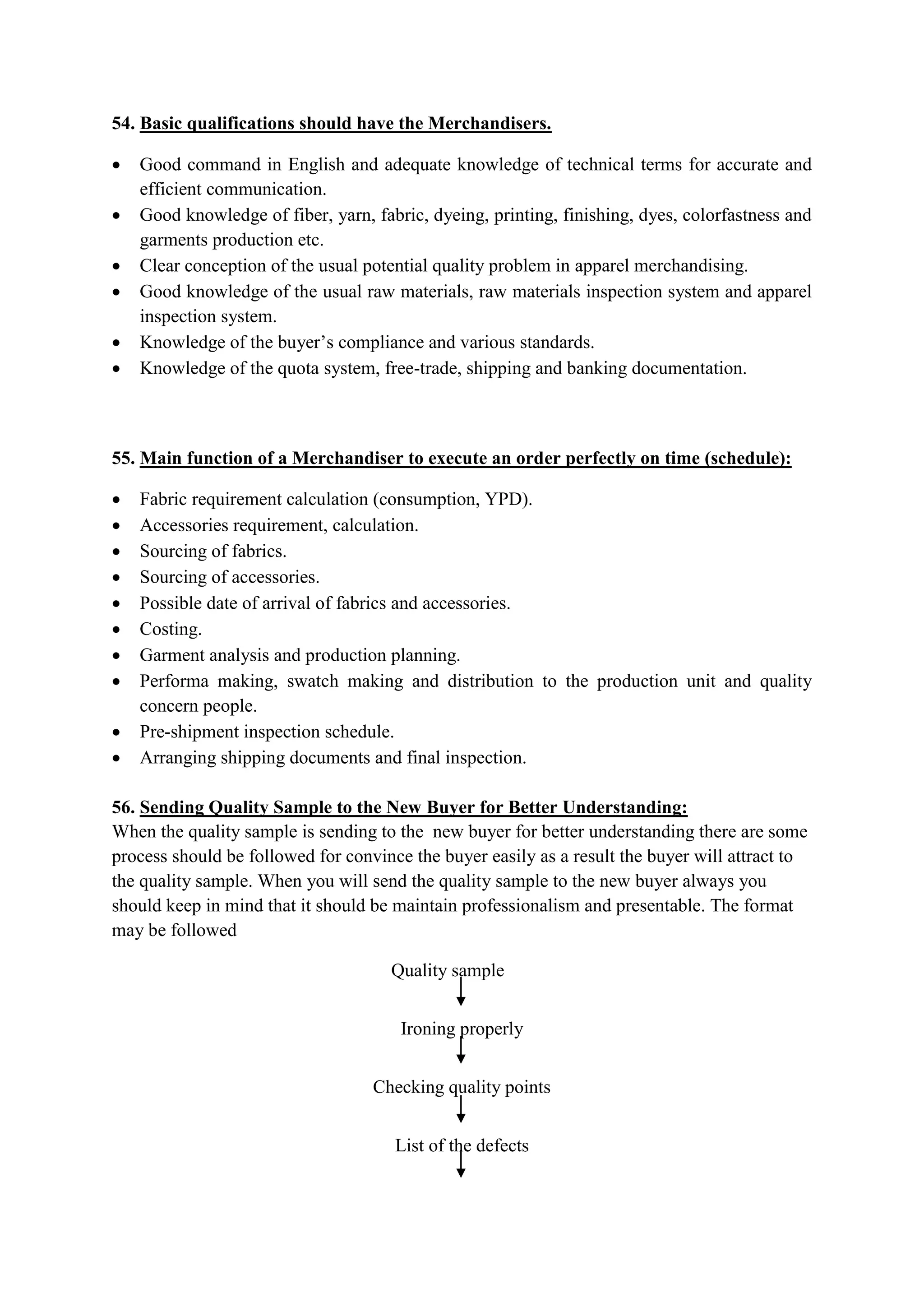 Proper Merchandising & Quality Management System in RMG Sector. | PDF