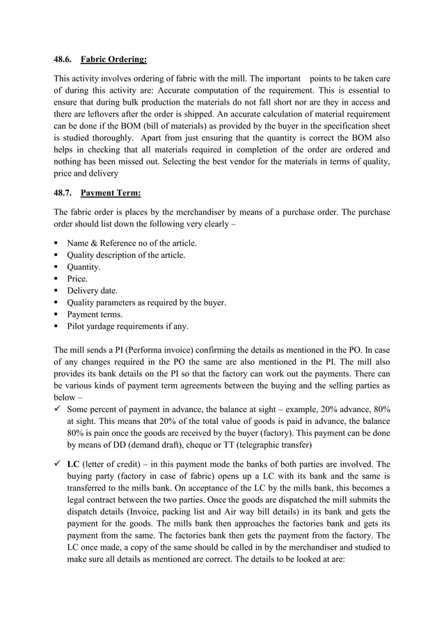 Proper Merchandising & Quality Management System in RMG Sector. | PDF