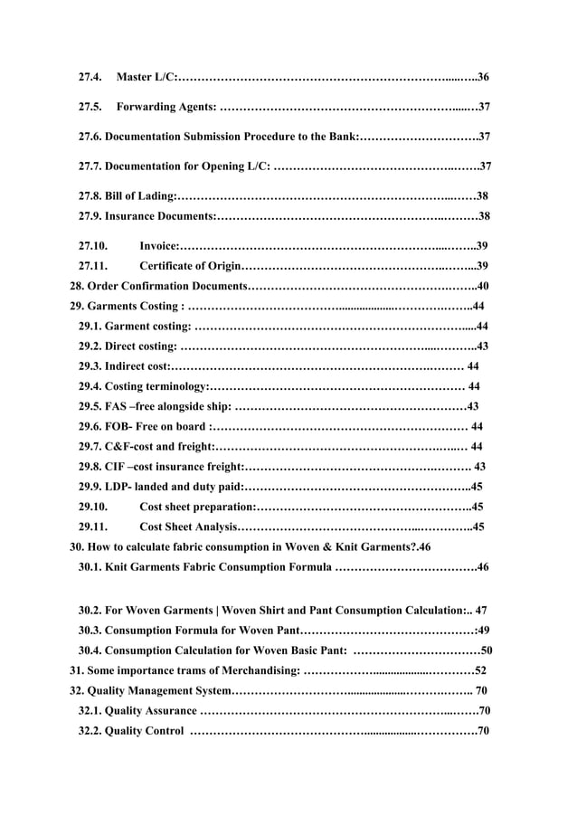 Proper Merchandising & Quality Management System in RMG Sector. | PDF