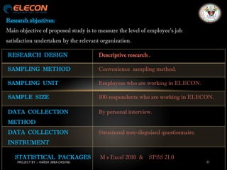 Job satisfaction Research based project-presentation | PDF
