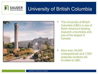 MBA Exchange - Sauder School of Business, UBC | PPT