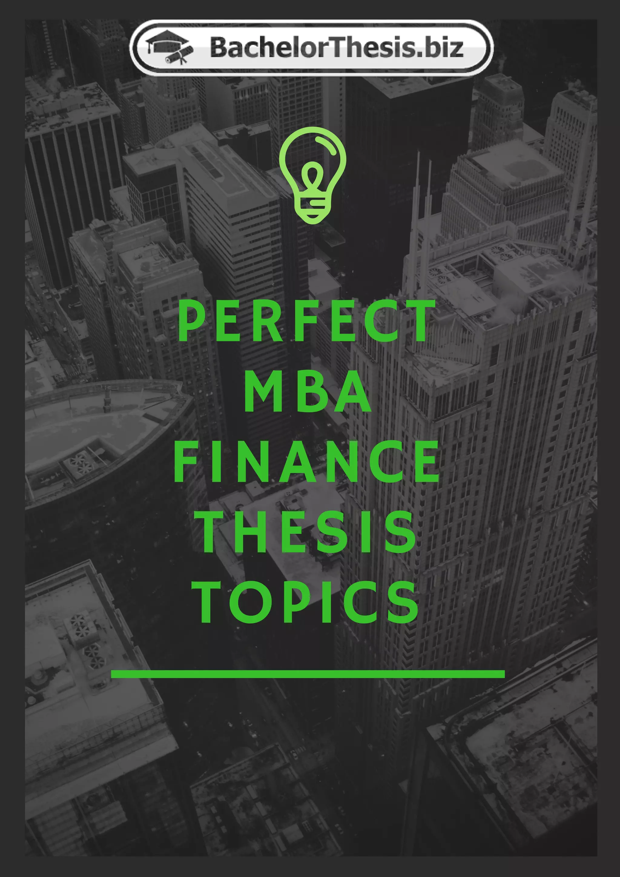 MBA Finance Thesis Topics | PDF