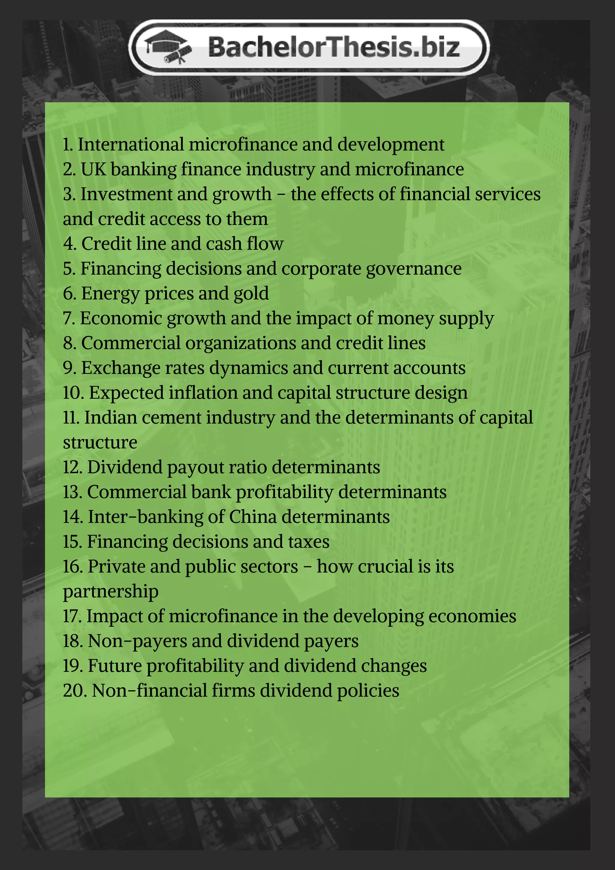 MBA Finance Thesis Topics | PDF