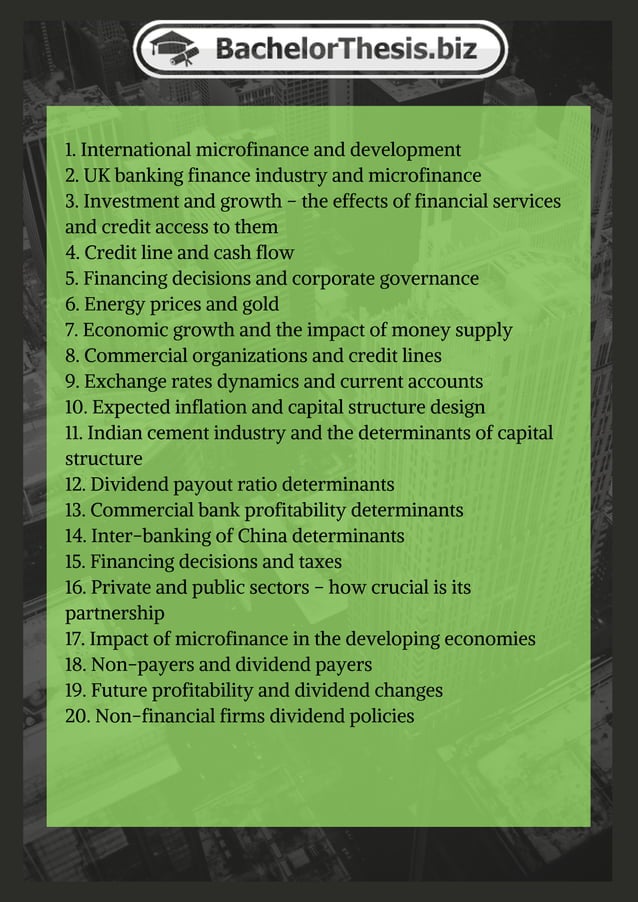 MBA Finance Thesis Topics | PDF