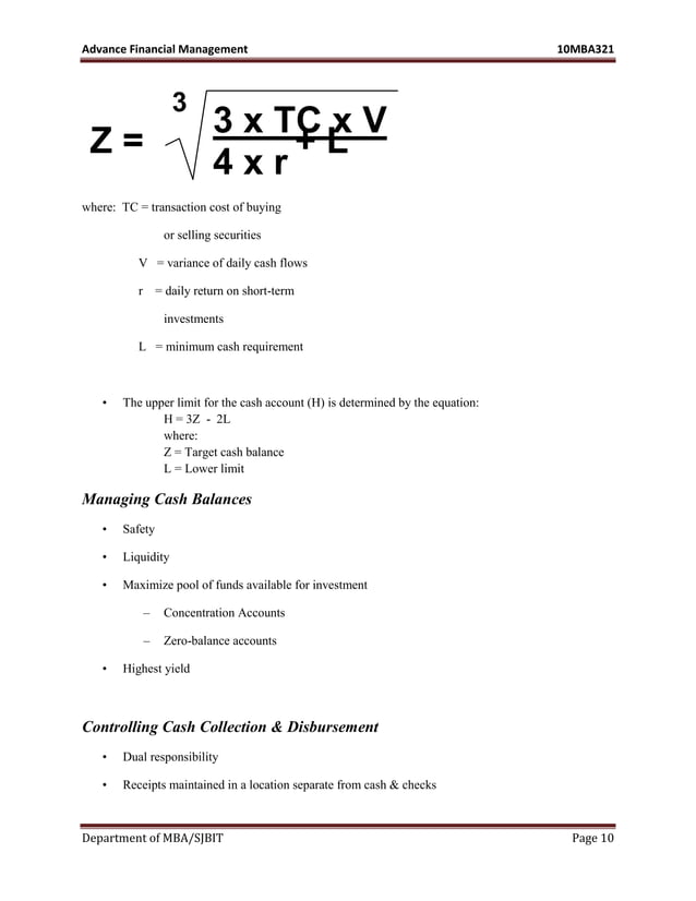 Mba Iii advanced Financial Management 10 Mbafm321 notes mba-iii-advanced-financial-management-10-mbafm321-notes