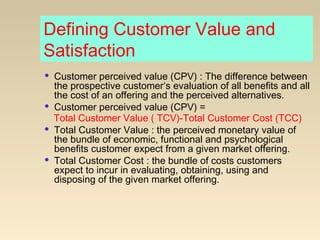 Mba i mm-1 u-1.2 customer value & satisfaction | PPT