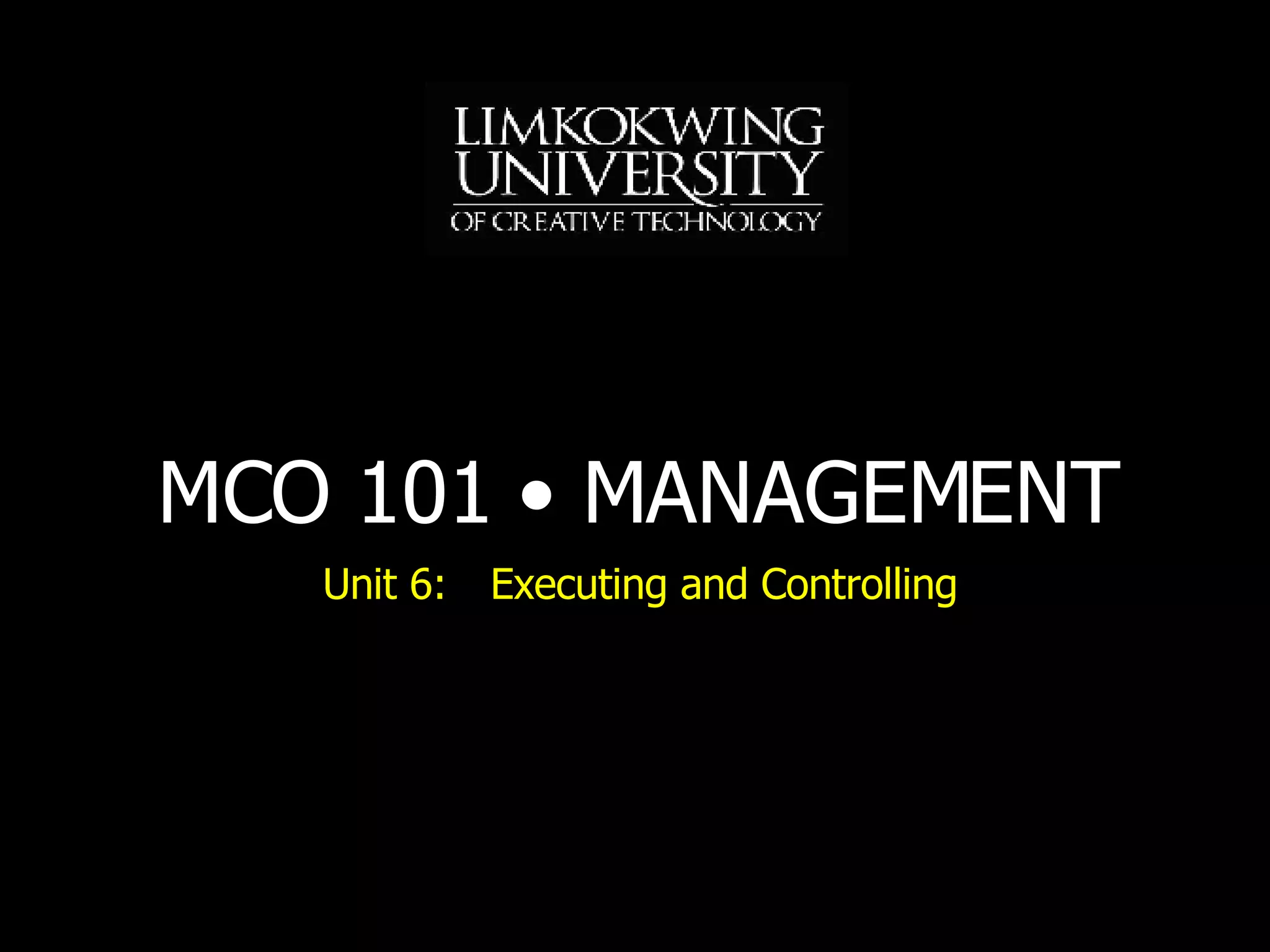 MCO 101 Unit 6 Lecture 5 | PPT