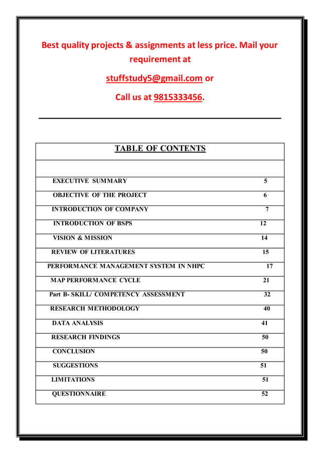 Mba project-sample-on-performance-management-system | PDF