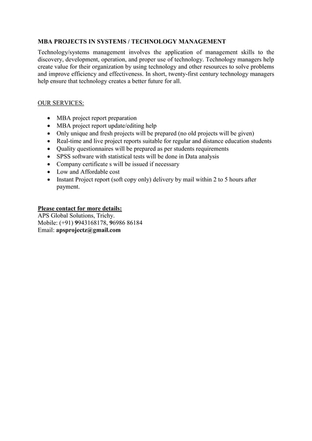 Mba-project-reports-systems-technology-management-titles | DOCX ...