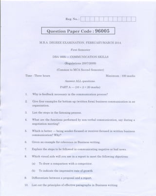 MBA Question Papers | PDF