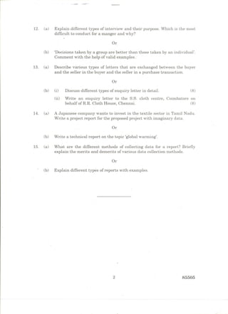 MBA Question Papers | PDF