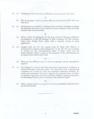 MBA Question Papers | PDF