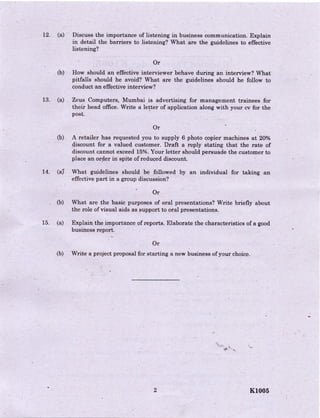 MBA Question Papers | PDF