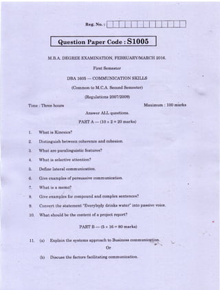 MBA Question Papers | PDF