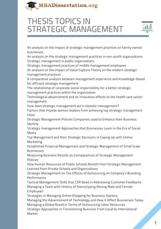 MBA Thesis Topics in Strategic Management | PDF