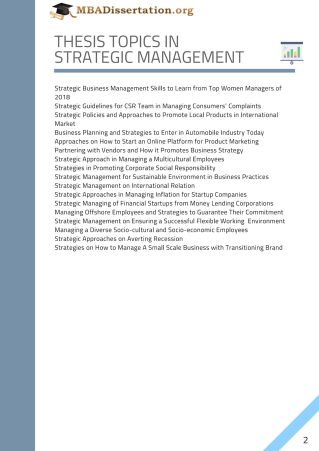 MBA Thesis Topics in Strategic Management | PDF