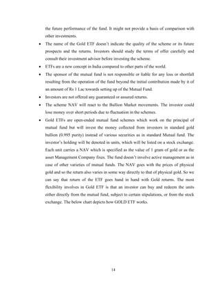 Returns of Physical Gold and Gold ETF's | PDF