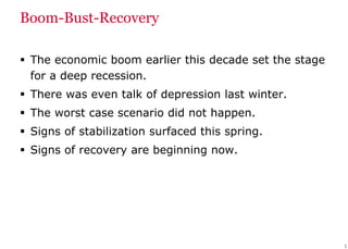 October 2009 - Transition to Recovery | PPTX | Financial Industry ...