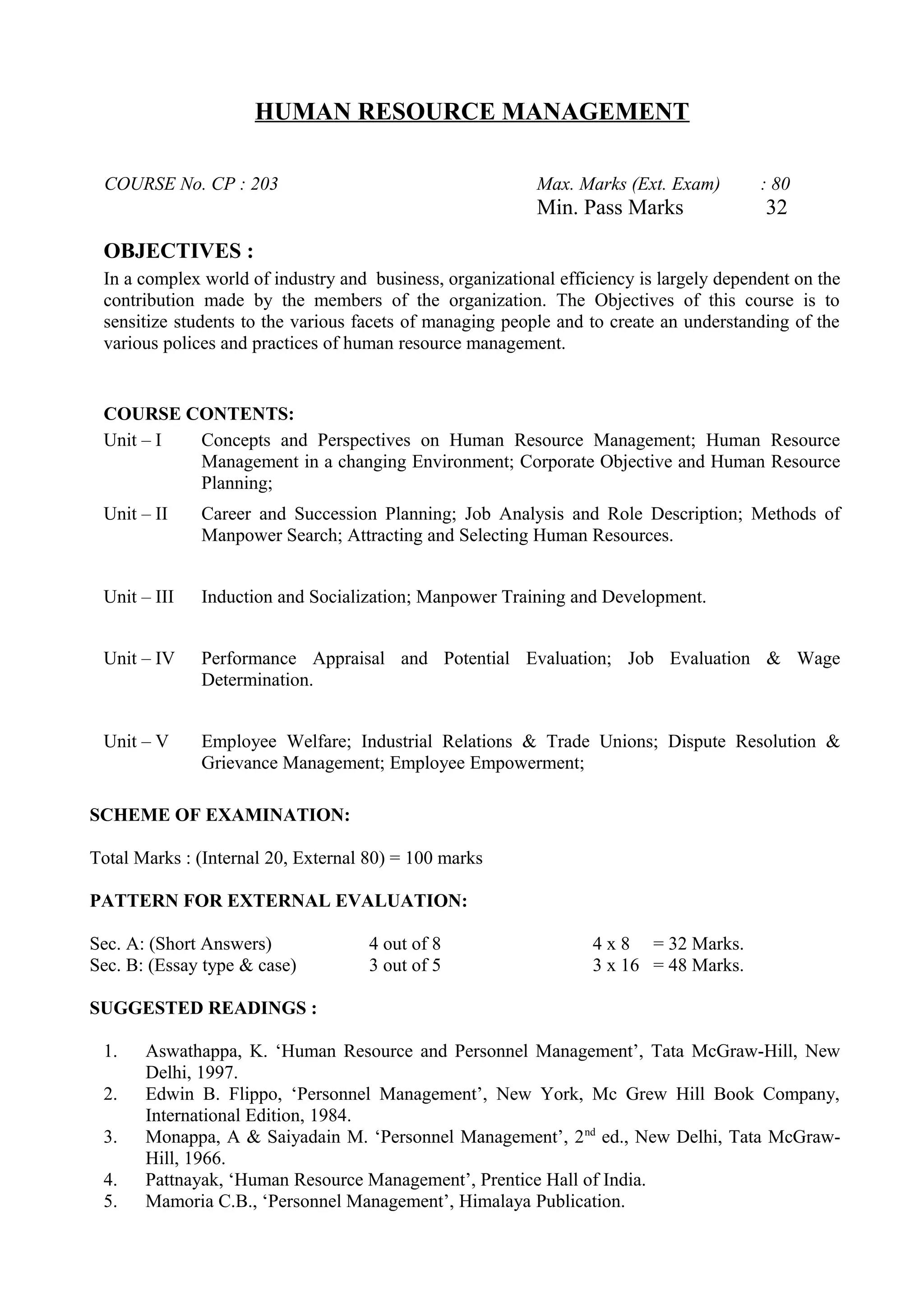 B.U.BHOPAL-MBA SYLLABUS | DOC