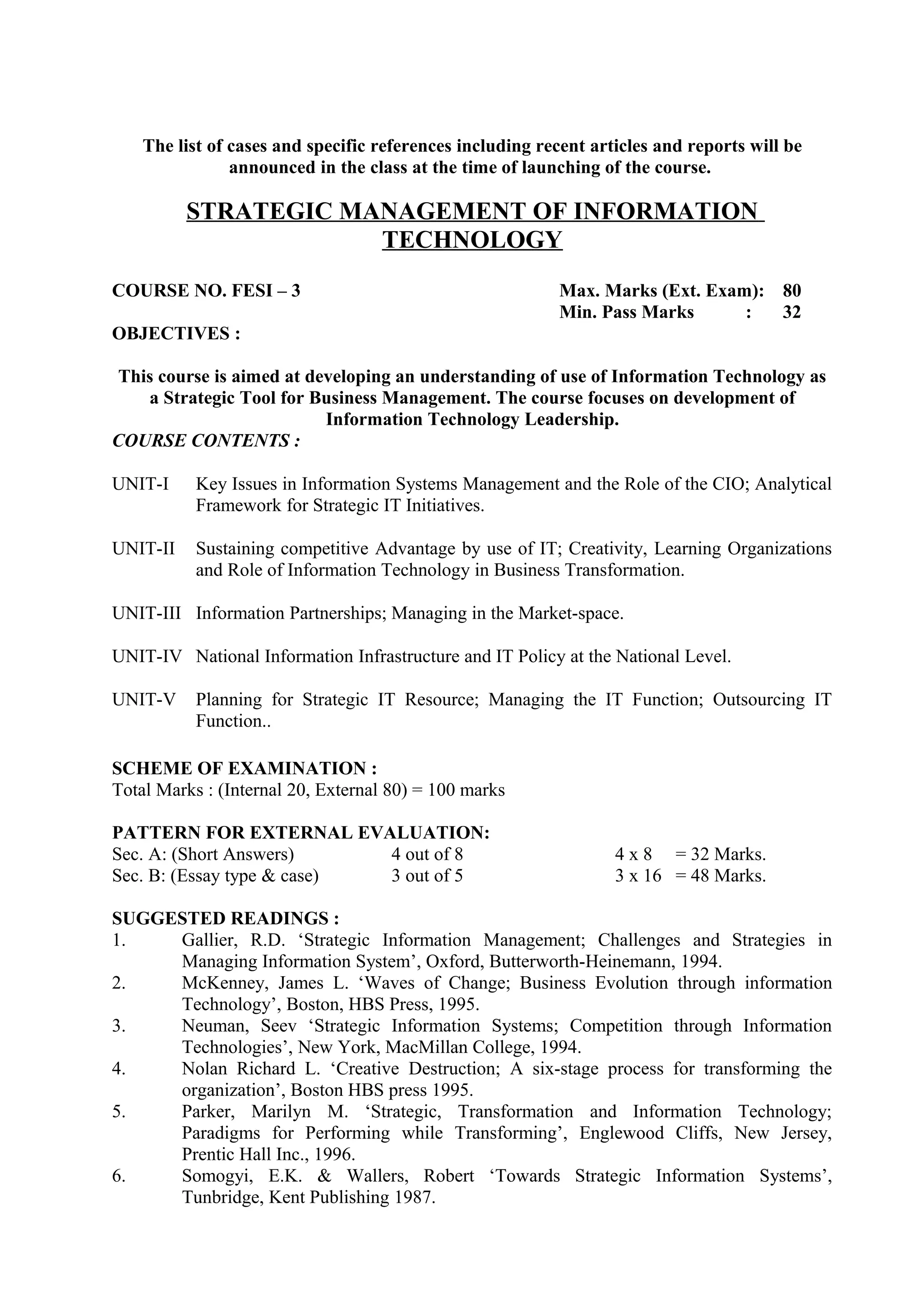 B.U.BHOPAL-MBA SYLLABUS | DOC
