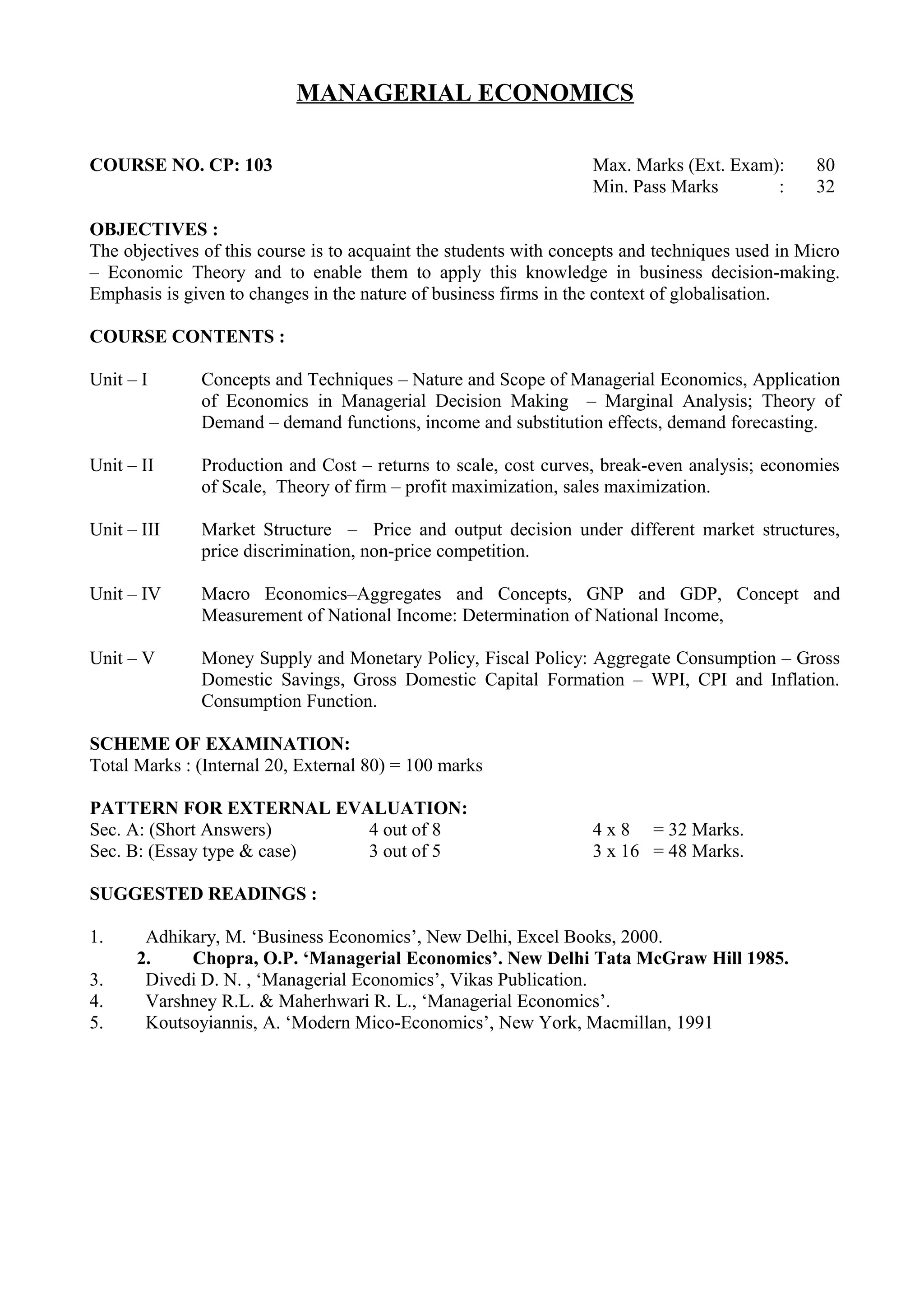 B.U.BHOPAL-MBA SYLLABUS | DOC