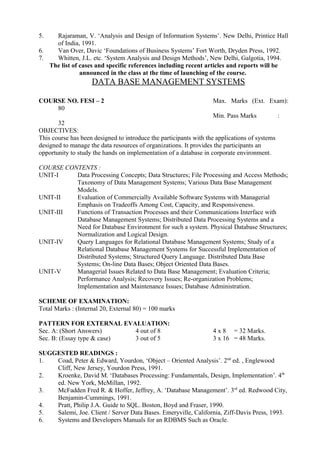 B.U.BHOPAL-MBA SYLLABUS | DOC