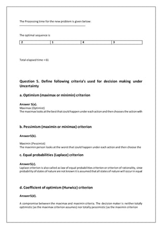 Mba205 operations research | PDF