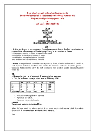 Mba205 winter 2017 | PDF