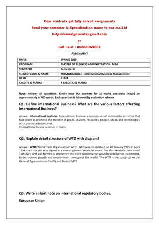 Mba402 international business management | PDF