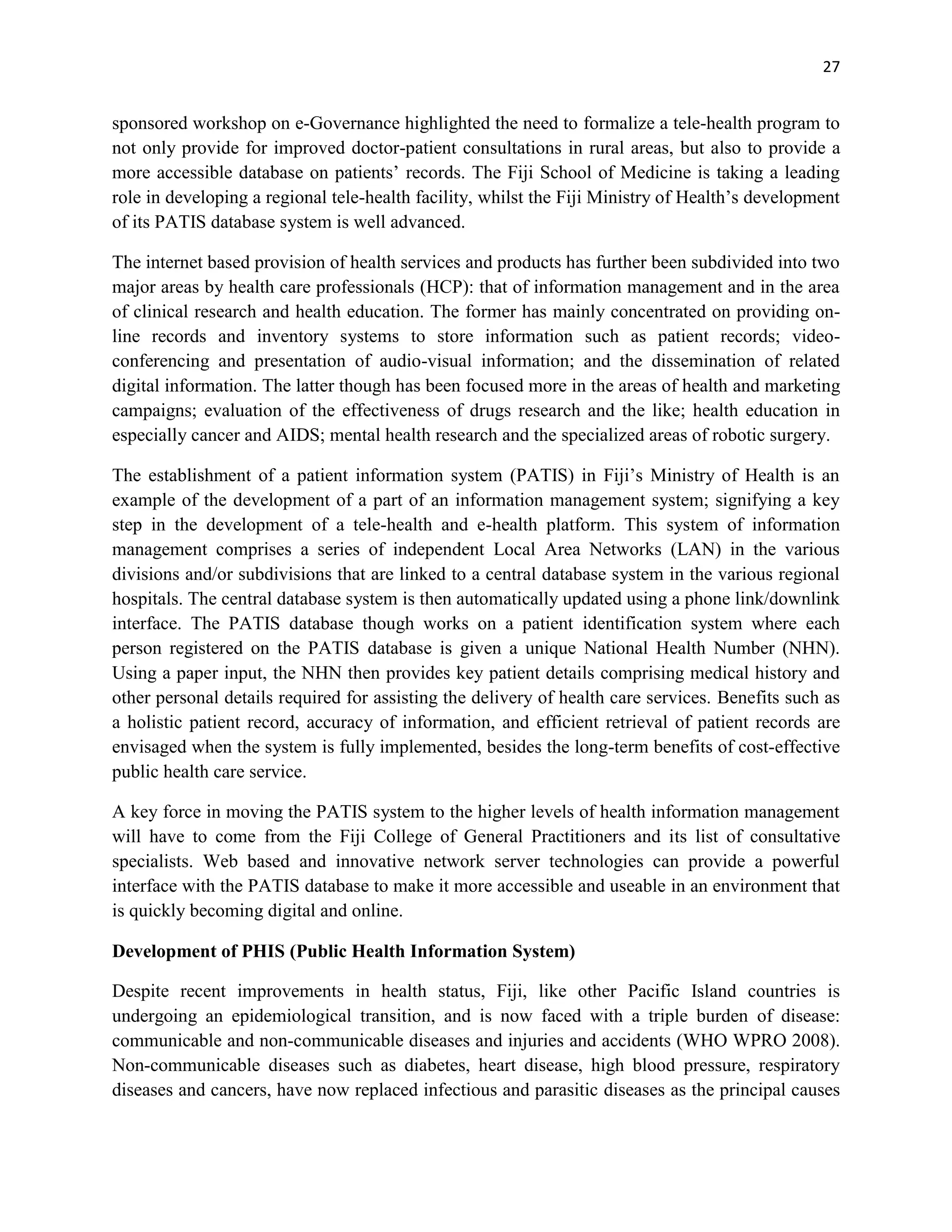 Using HIS to improve essential Health Services in Fiji | DOCX