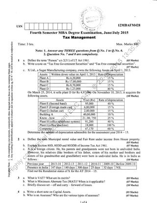 4th Semester MBA (June-2015) Question Papers | PDF