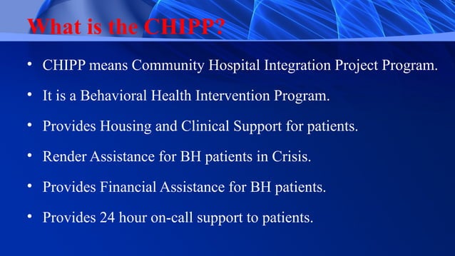 Community Hospital Integration Project Program | PPT
