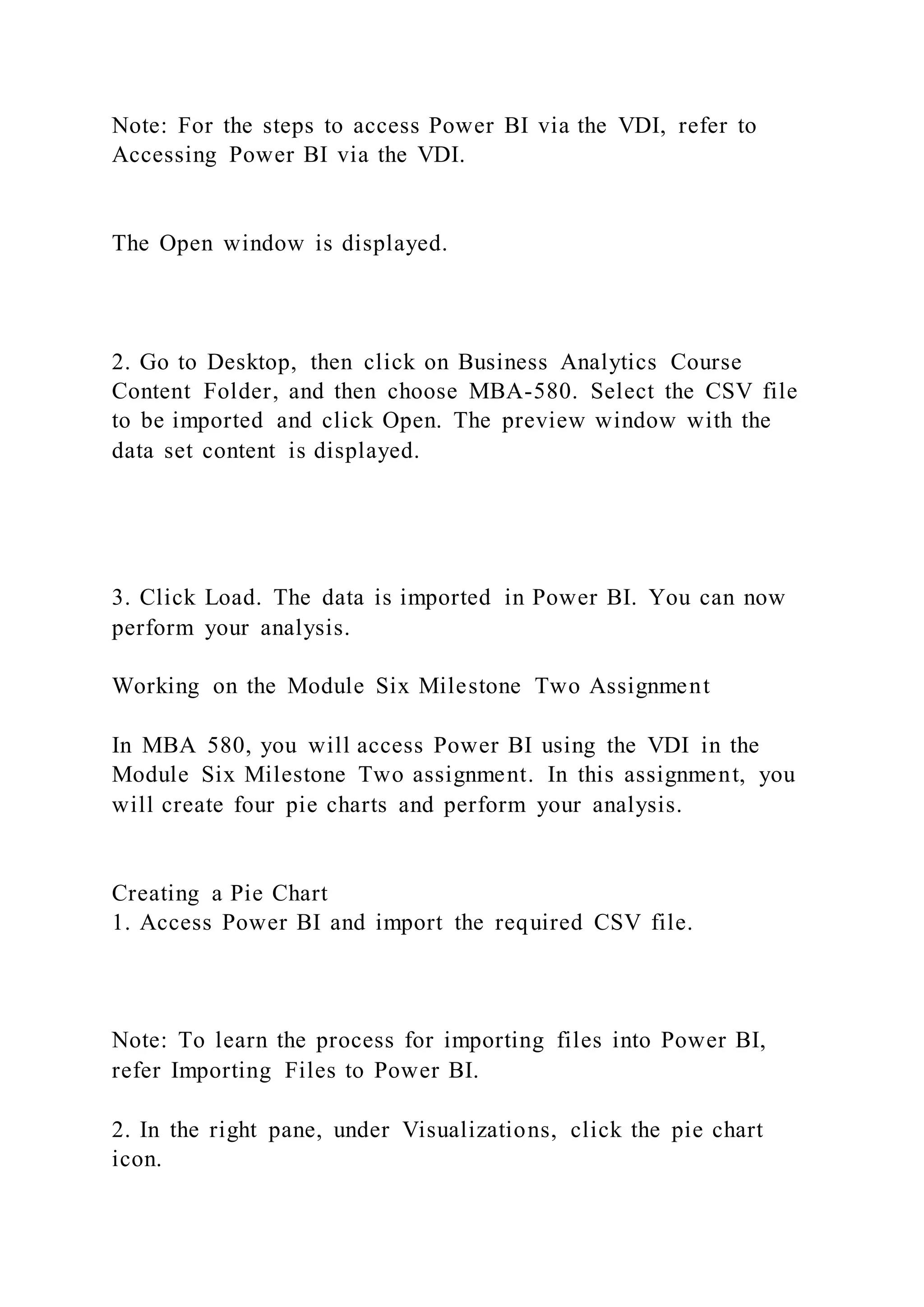 MBA 580 Power BI User Manual Introduction1Accessing Power B | PDF