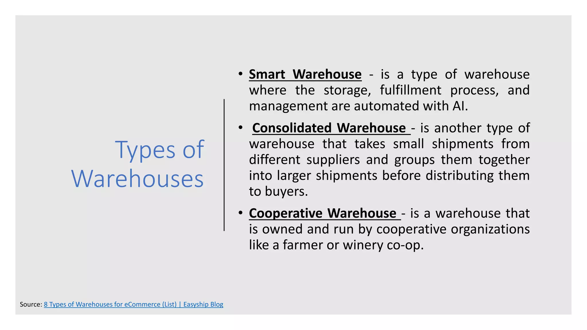Types of Warehouses | PPTX