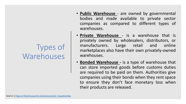 Types of Warehouses | PPTX