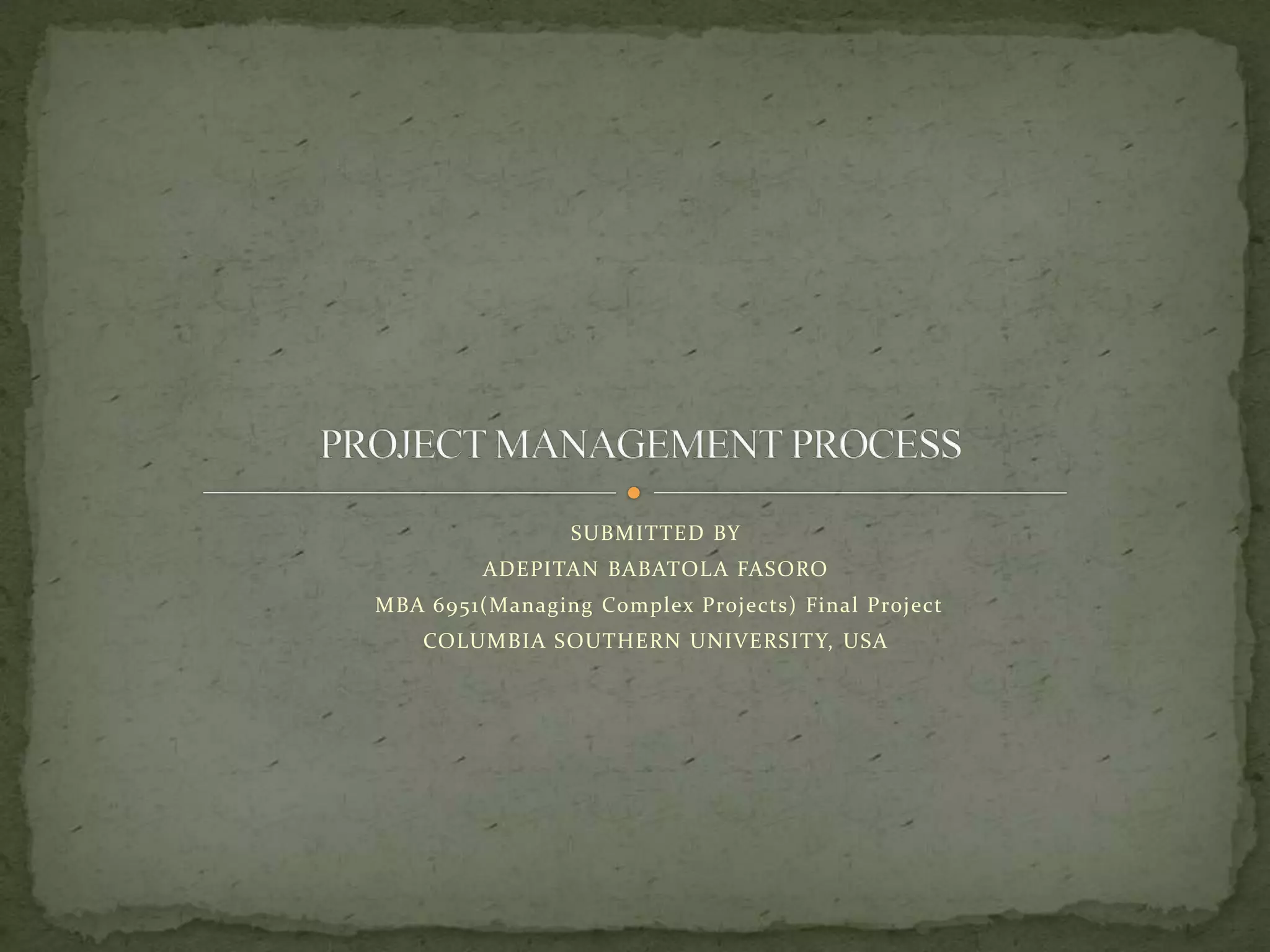 Project Management Process | PPT
