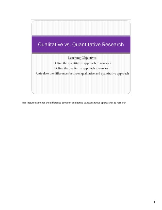 Mba724 s4 1 qualitative vs. quantitative research | PDF