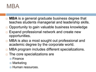 Mba admission requirements | PPTX
