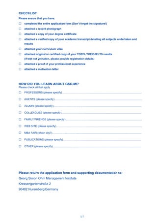 GSOMI Mba application form | PDF