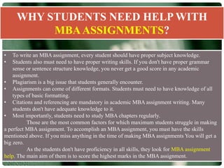 MBA Assignment Help - Score High Without Any Headache | PPTX