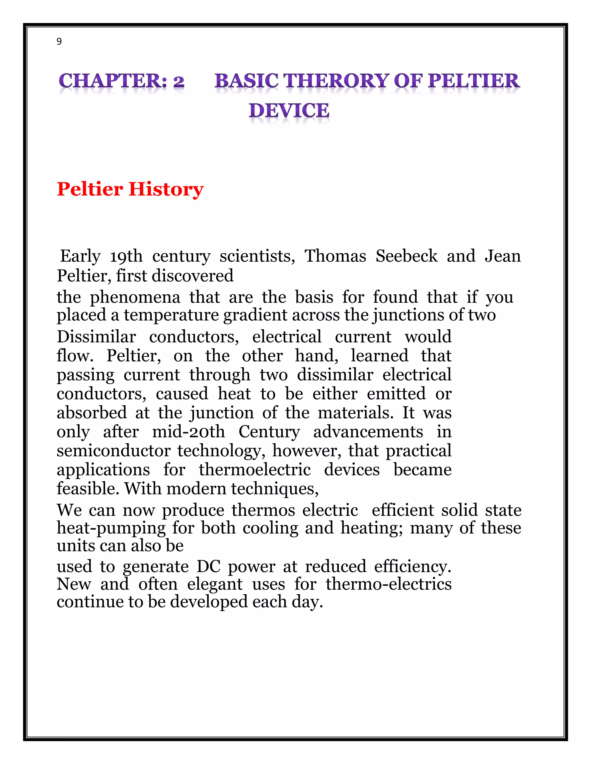 PROJECT REPORT ON PELTIER REFRIGERATOR | PDF