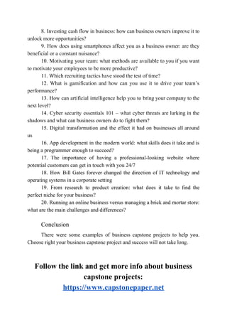 Proper Business Capstone Project Examples 2019 | PDF