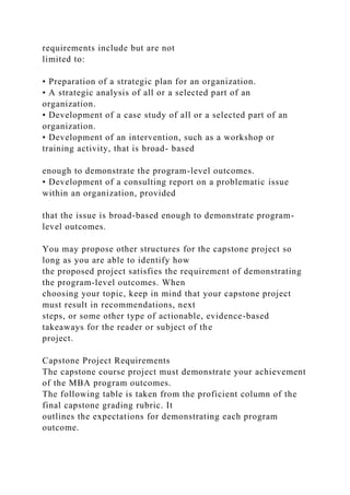 MBA Capstone Project Guidelines Throughout your MBA pro.docx | Civil ...