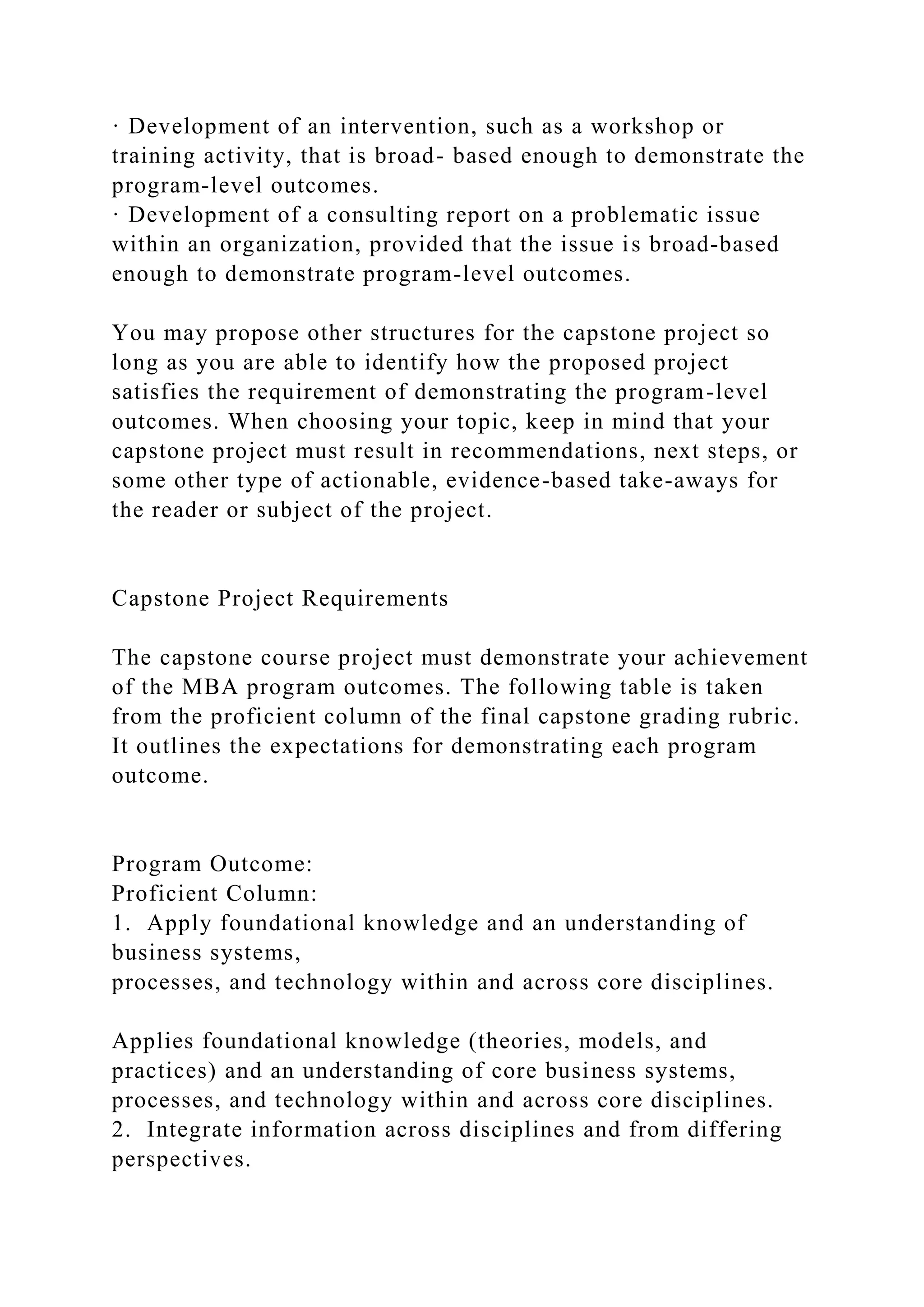 MBA Capstone Project GuidelinesThroughout your MBA program.docx