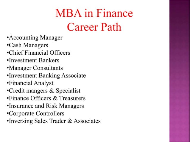 MBA CAREER PATH.ppt | Postgraduate Education | College Education