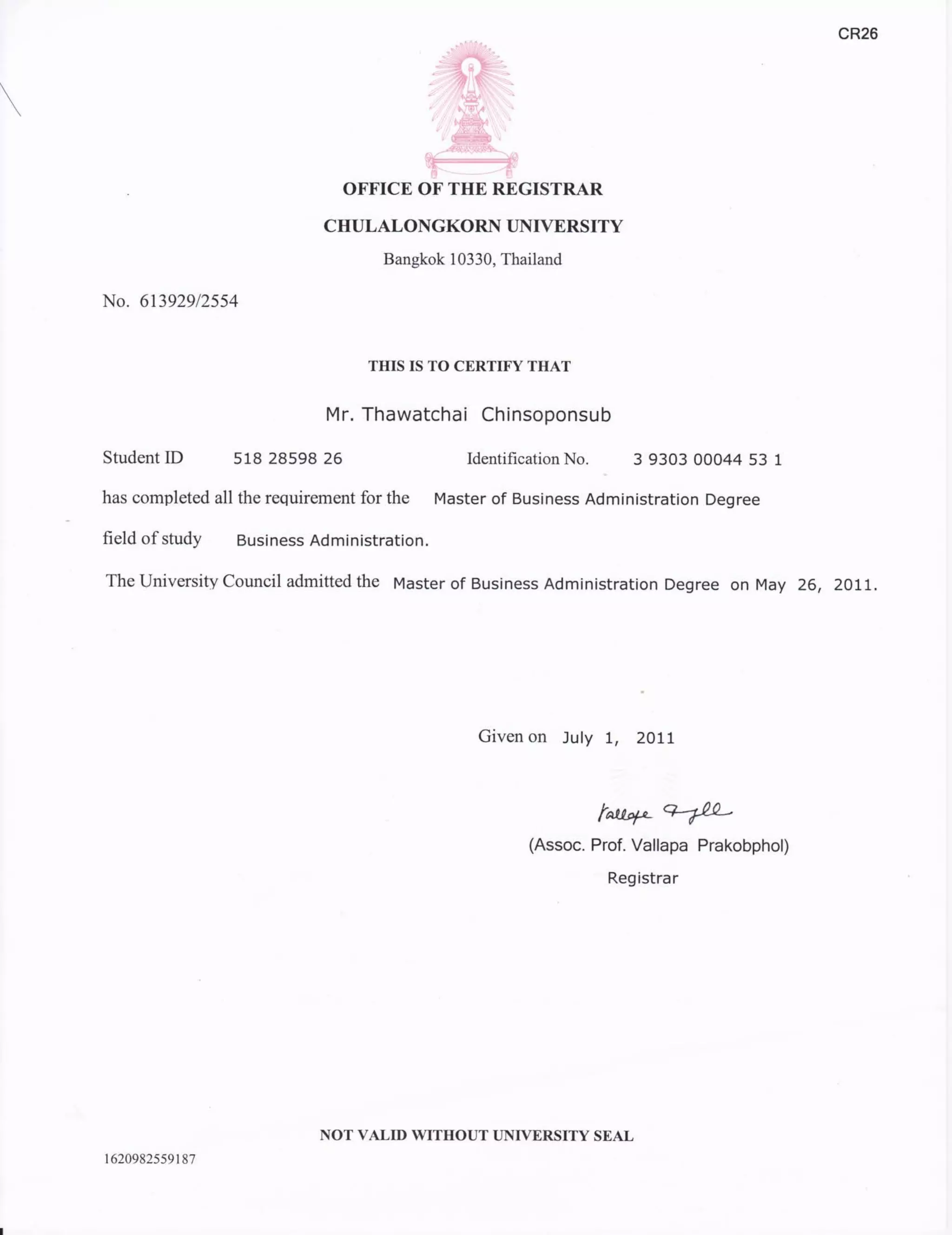 MBA Certificate | PDF